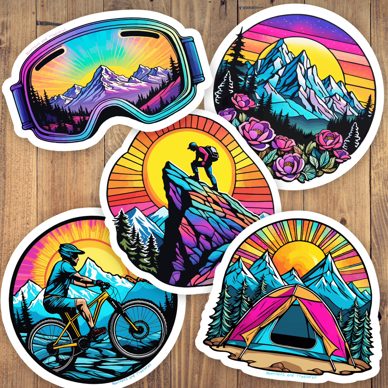 Explore The Rockies Sticker Set of 3 – Mountains and Treasures